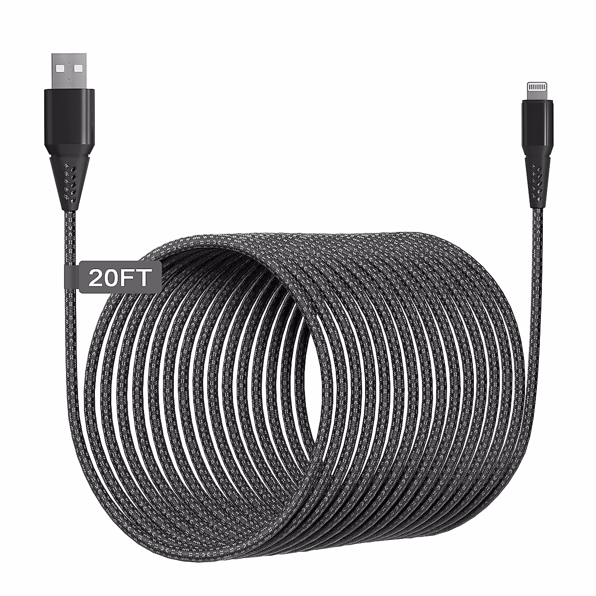 iPhone Charger 20FT/6M [Apple MFi Certified] Lightning Cable Extra Long iPhone Charging Cord Nylon Braided Fast Apple Charger Cable 2.4A for iPhone 12 11 Pro X XS Max XR/8 Plus/7 Plus/6/6s Plus