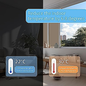 AJAZZ Portable Blackout Shades 100% Blackout Curtains for Bedroom Small Window Curtains no Light Kitchen Windows Insulated for Nursery for Baby Travel Total Blackout Curtains