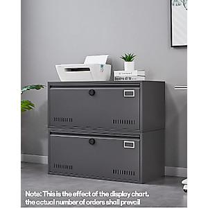 BUTISOW Lateral File Cabinets with Lock,1 Drawer Steel Wide Filing Organization Storage Cabinets,Home Office Furniture for Hanging Files Letter/Legal/F4/A4 Size (Electronic - Gray)