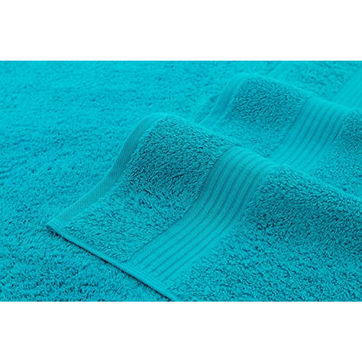 2 Washcloths, 2 Hand Towels, 2 Bath Towels, Soft & Absorbent 600 GSM Premium Hotel & Spa Quality 6 Piece Genuine Turkish Cotton Bathroom Towel Set, Aqua Blue (6 Piece Turkish Towel Set, Aqua Blue)