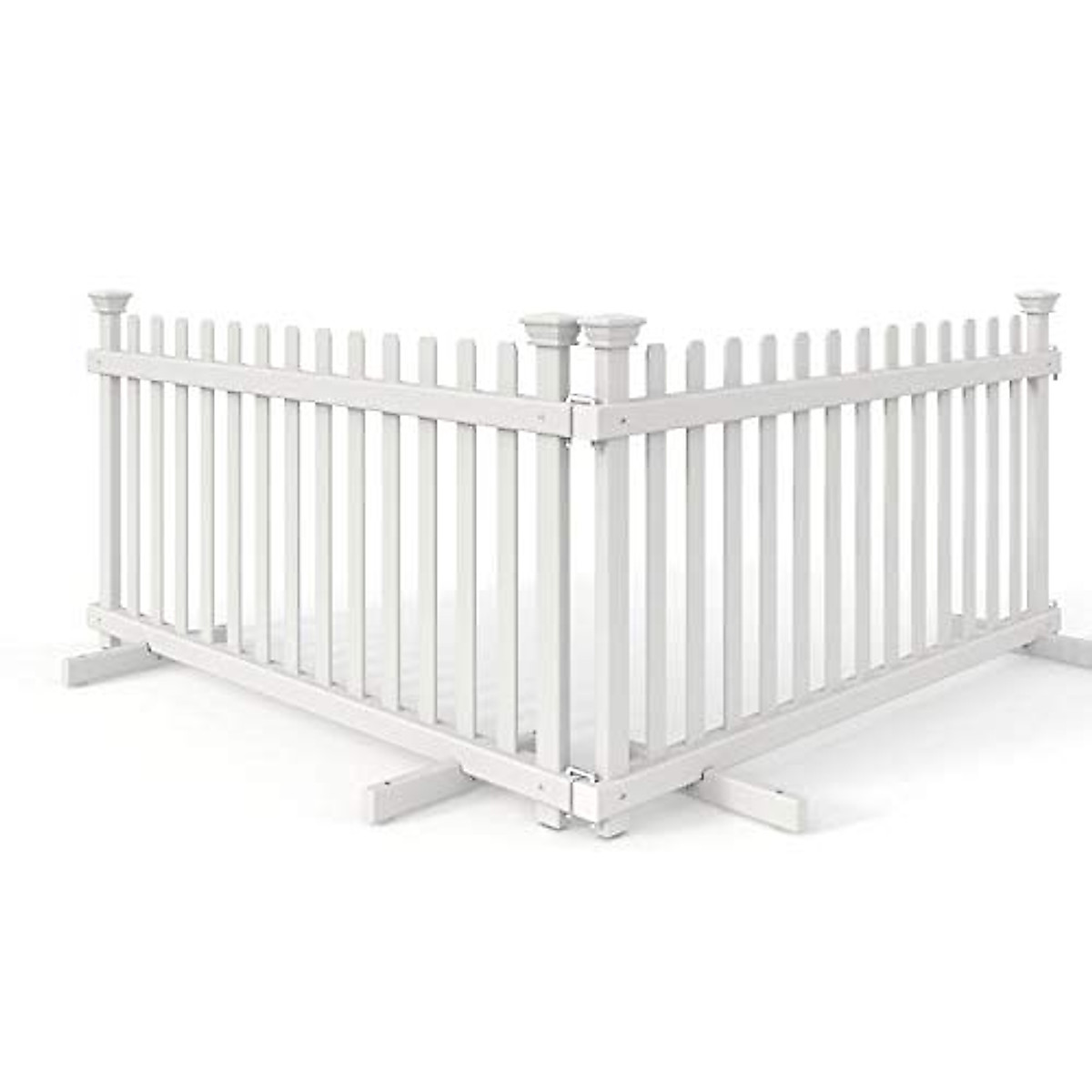 Zippity Outdoor 22in H x 44in W White Vinyl Portable Puppy Dog Fence Kit ZP19055 (2 Pack)