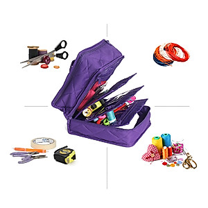 Earthwise Storage Bag Organizer Caddy Bag Container for Arts & Crafts, Scrapbooking , Beauty Makeup Case Caddy with Dividers For Cosmetics , Toiletries, Jewelry, Accessories