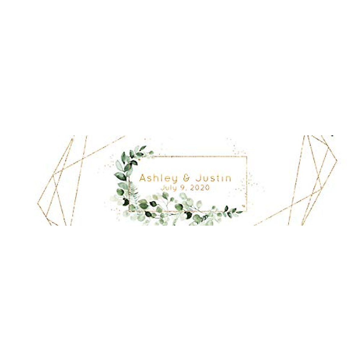 Ivy and Sage with Gold Geometric Shapes Water Bottle Labels