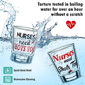 FoldTier 48 Pieces Nurse Gifts Include 12 Nurse Shot Glasses 1.8 Oz 12 Keychains 12 Gift Bags 12 Cards Nurse Appreciation Gifts for Nursing Students Graduation Gift Funny Birthday Presents School Gift