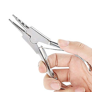 Ring Opening Pliers, Cimenn Surgical Steel Body Piercing Kits Ear Nose Lip Navel Tongue Septum Forcep Clamp Pliers Tool, Precision Circlip Pliers Retaining Clip Pliers Solid Spring Removal Tool
