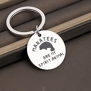 Lywjyb Birdgot Manatees Are My Spirit Animal Keychain Funny Animal Lover Gift (Manatees ky)