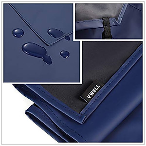 Waterproof Rubber Vinyl Apron W/ 2 Pockets - Lab Apron for DishWashing,Grooming Blue