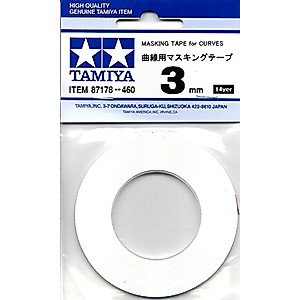 Tamiya TAM87178 87178 Masking Tape for Curves 3Mm, White