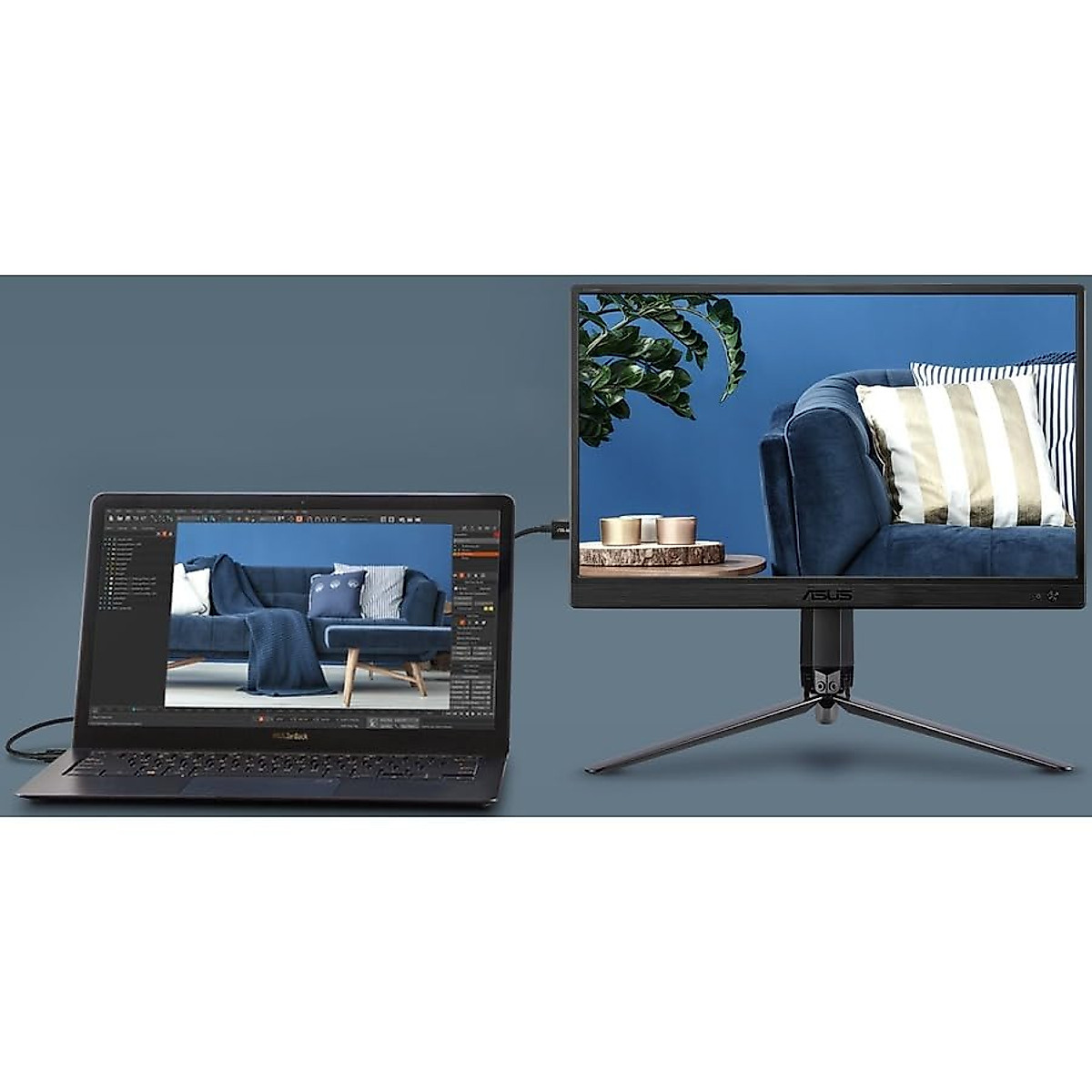 ASUS ZenScreen 15.6” Portable USB Monitor - Narrow Bezel, Micro USB, USB-powered External Monitor, Tripod Mountable, Protective Sleeve, Travel Monitor For Laptop & Macbook - MB165B, 1366 x 768 Pixels