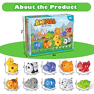 Learning Toys for 2 3 4 Year Old, 52 Pcs ABC Animal Alphabet Match Game with Uppercase Lowercase, 10 Different Animal Figures, Preschool Activities Montessori Fine Motor Toys for Toddlers Kids