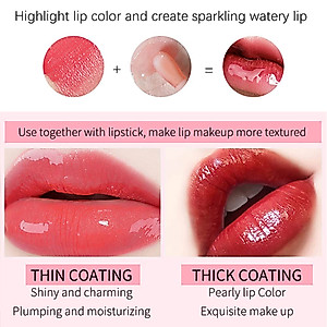 Hydrating Plumping Lip Oil Lip Gloss Lip Balm Lip Care Transparent Toot Lip Oil, Tinted Sheer Color Liquid Lip Oil Moisturizing Lip Oil, Non-Sticky Nourishing Repairing Lip Care Products(RASPBERRY)