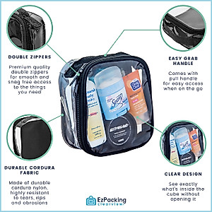EzPacking Clear TSA Approved 3-1-1 Travel Toiletry Bag for Carry On/Quart Size Transparent Liquids Pouch for Airport Security/Reusable See Through Vinyl & PVC Plastic Organizer Men Women (Gray)