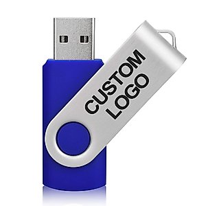 Custom Logo USB Flash Drives Thumb Drives Logo Personalized Flash Drive USB Drive Memory Stick Key Credit USB Drive - Bulk Flash Drives,Blue(2 GB, 200 Pieces)