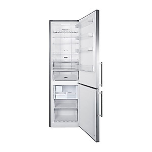 Summit Appliance FFBF181ES2IM 24" Wide Bottom Freezer Refrigerator With Icemaker, 11.7 cu.ft Capacity, Open Door Alarm, Stainless Steel Doors, LED Visual Alarms, No-frost Operation, Multi-Flow Fan