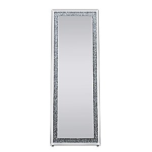 Acme Furniture Noralie Floor Décor, Mirrored and Faux Diamonds