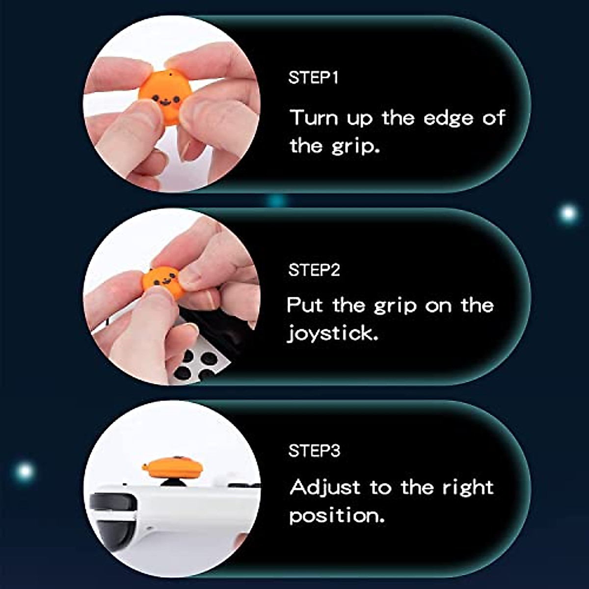 GeekShare Cute Silicone Halloween Joycon Thumb Grip Caps, Joystick Cover Compatible with Nintendo Switch/OLED/Switch Lite,4PCS - Pumpkin Ghost