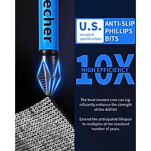 12-Pack 2 Phillips Bits, Professional CNC Anti-Slip Phillips Impact Driver Bits #2, 1 IN to 6 IN Long Screwdriver Bits, Phillips Head Drill Bits S2 Alloy Steel, Magnetic Phillips Bit, Ph2 Bits