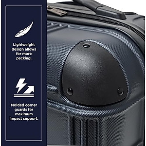 Ben Sherman Nottingham Lightweight Hardside 4-Wheel Spinner Travel Luggage, Naval, 28-Inch Checked