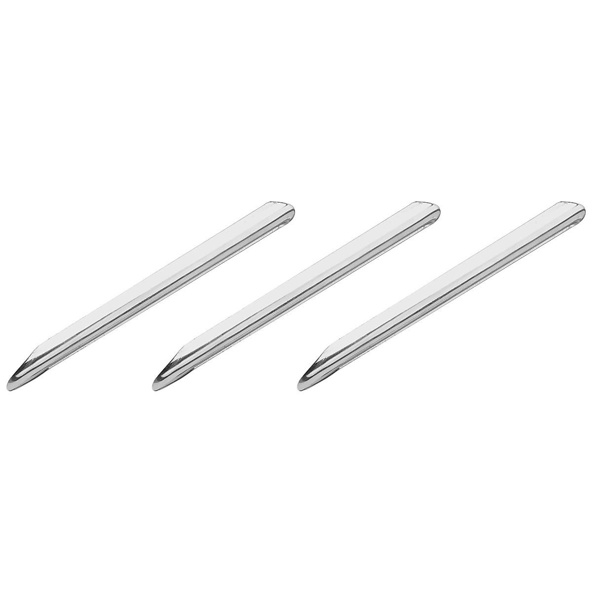EISCO 3PK Spatula Scoops, 6.3" - Stainless Steel, Polished - Semi-Circular Cross Section - Rounded End & Pointed End
