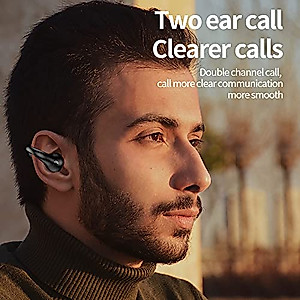 Gcxzwyb Wireless Ear Clip Bone Conduction Headphones Bluetooth Waterproof Mini Sports Running Earring Headphones Open Ear in Ear Headphones Wireless Earbuds (Black, One Size)