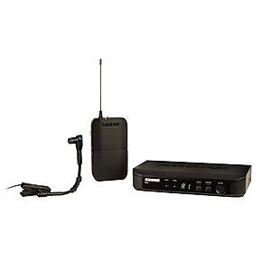 Shure BLX14/B98 Wireless Microphone System for Brass, Woodwinds, Percussion - 14-Hour Battery Life, 300 ft Range | Includes Clip-on Instrument Mic, Single Channel Receiver | H9 Band (BLX14/B98-H9)