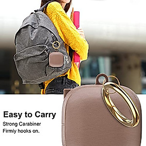 Leather Beat Fit Pro Case Cover,V-MORO Genuine Leather Skin Case Cover for Beats Fit Pro 2021 Earbuds Protective Cover with Keychain Accessories for Women Men(Dune)