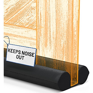Easy to Install Under Door Draft Stopper - Thicker 2" Foam Strip Blocks 50% More Noise, Wind - Seal Bottom of Doors 30" to 36" - Interior Front Door Sweep, Blocker, Soundproofing - Everlasting Comfort