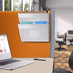 Acrimet Wall Mount Pocket File Organizer Holder (Hangers Included) (White Color) (2 Pack)