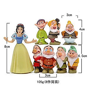 LBYLYH Home Decor Ornament Gift Cute 7 Dwarfs Snowwhite Princess Miniature Figurine Children Gift Resin Craft Fairy Garden Ornament
