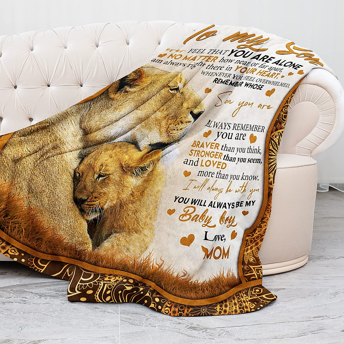 GIvetoyou Son Gifts from Mom Blanket Gifts for Son from Mom Son Blanket from Mom to My Son Blanket from Mom Birthday Valentines Day Graduation for Son Him Boy Throw Bed Blanket 60" X 50"