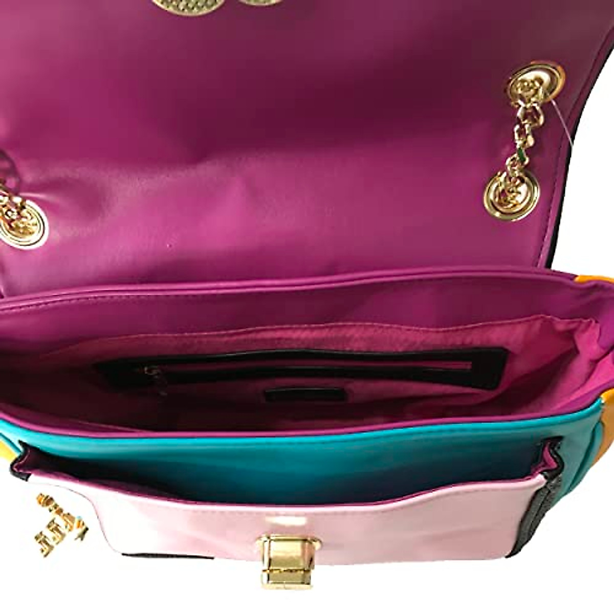 Betsey Johnson Colorblock Love Top Handle Flap Satchel, Multi