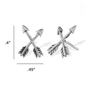 Boma Jewelry Sterling Silver Crossed Arrow Stud Earrings