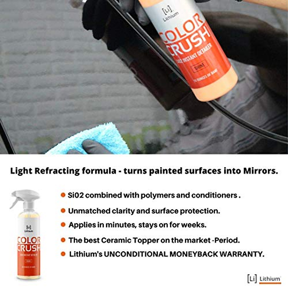 Color Crush- A rather intense approach to an Instant Detailer, Infused with color enhancing technology - Extremely Hydrophobic ingredients, Color Crush will outlast any detailer on the planet