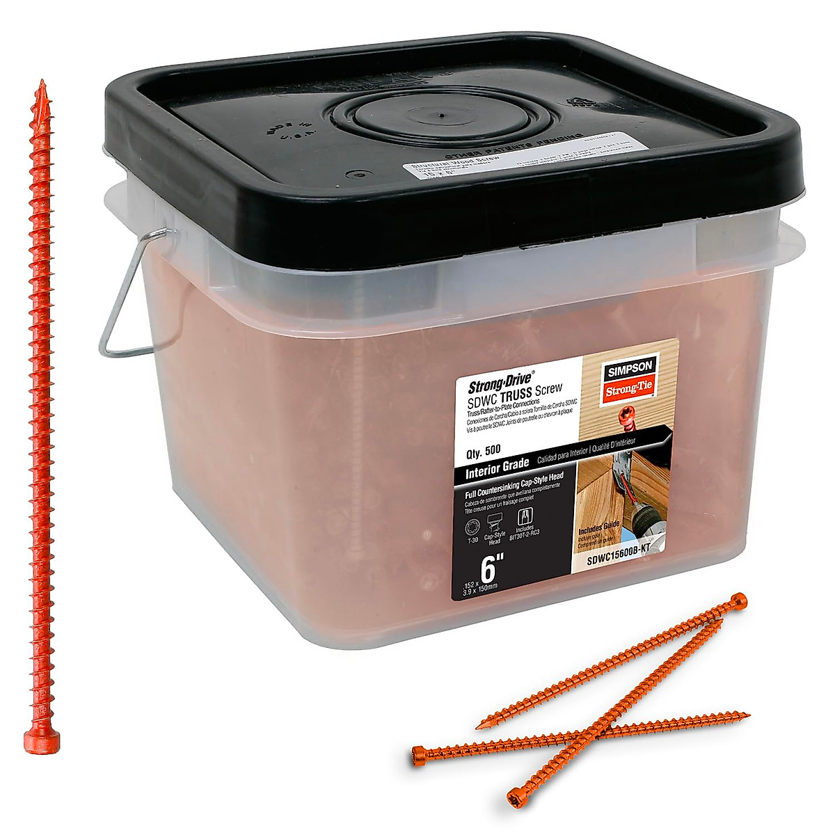 Simpson Strong-Tie SDWC15600B-KT - 6" Structural Screws for Truss & Rafters 500ct