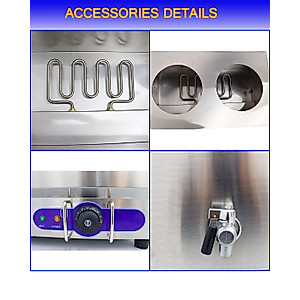 INTBUYING 2 Pan Food Soup Warmer Stove Bain Marie Commercial Canteen Buffet Steam Heater Stainless Steel with 2 Pots 110V 1500W