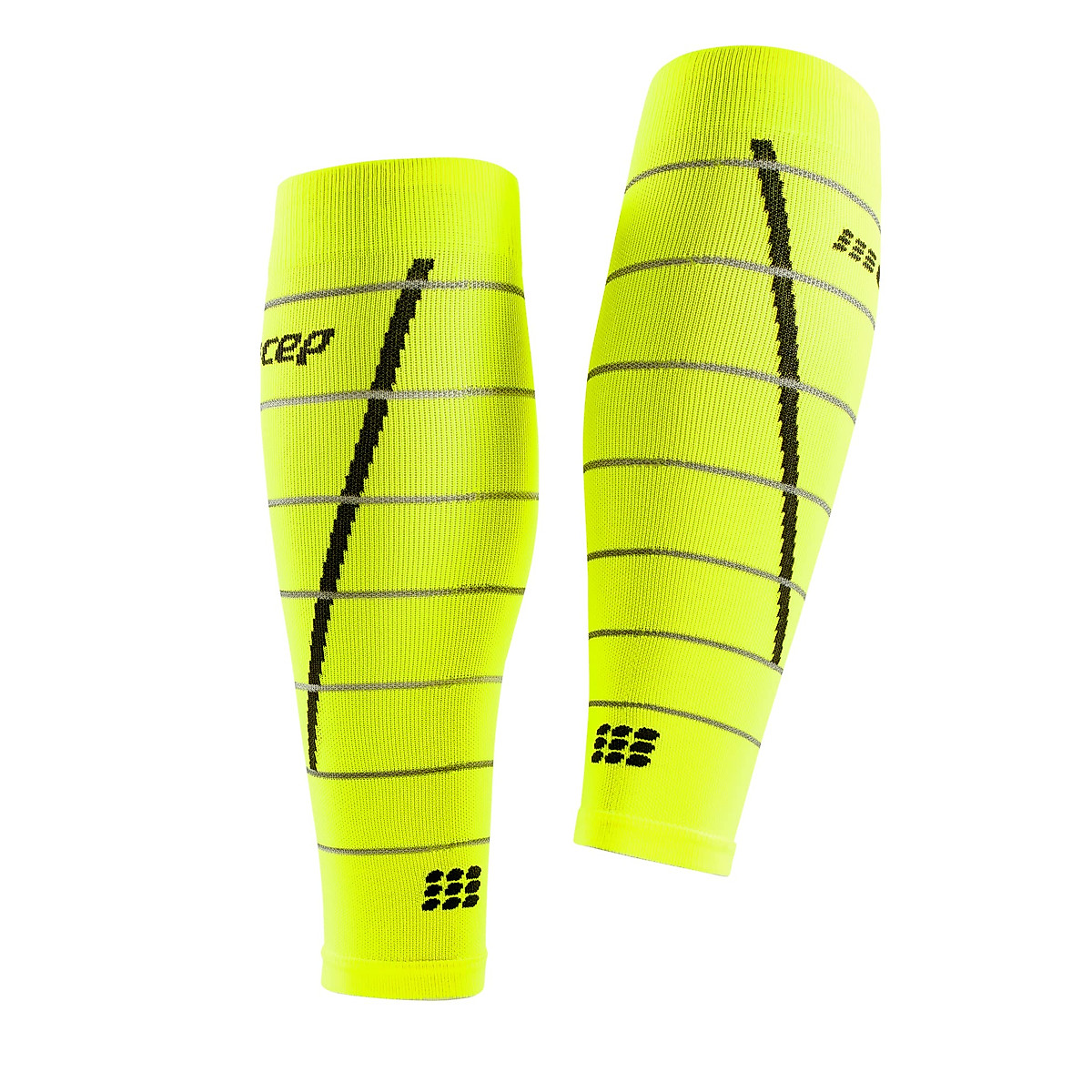 CEP Reflective Calf Sleeves, Neon Yellow, Men, III