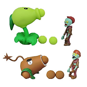 JHESAO 4 PCS Plants PVZ Toys Action Figures Zombies Toys Mini PVZ Set 1 2 Series Great Gifts for Kids and Fans, Birthday and Christmas Party