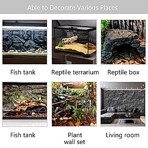 Sysmashing 4pcs Rock Terrarium Background,3D Reptile Tank Background Board,Amphibian Stereo Backdrop Wall,Lizard snake gecko spider chameleon turtle fish pet silo background decorative panel