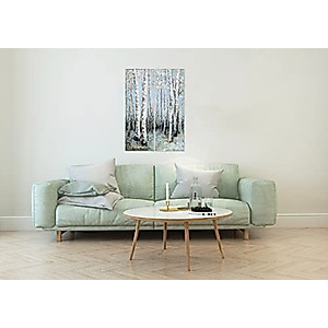 YHSKY ARTS Birch Tree Canvas Wall Art - Abstract Forest Paintings with Textured - 2 Pieces Nature Pictures for Living Room Bedroom Bathroom Decor