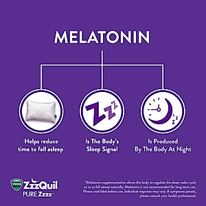 ZzzQuil PURE Zzzs Melatonin Gummies, Sleep Aid, Melatonin 2mg, with Chamomile & Lavender, Melatonin Sleep Gummies, Sleep Aids for Adults, Wildberry Vanilla Flavored, 24 Sleep Gummies