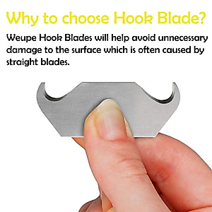 WEUPE Hook Blade Utility Knife with 5 Utility Hook Blades, Carpet Knife, Shingle Cutter Roofing Knife, Made in USA
