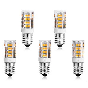 E14 LED Bulb E14 European Base Bulb E14 Cooker Hood Bulb E14 Chandelier Light Bulb 120V Replace Salt lamp,Home Lighting, Kitchens Lighting 4W(40W Halogen Equivalent)Warm White 3000K Dimmable (5-Pack)