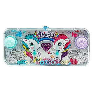 Water Games Handheld Water Ring Toy for Kids - 4 Pack of Unicorn Water Ring Toss Toy