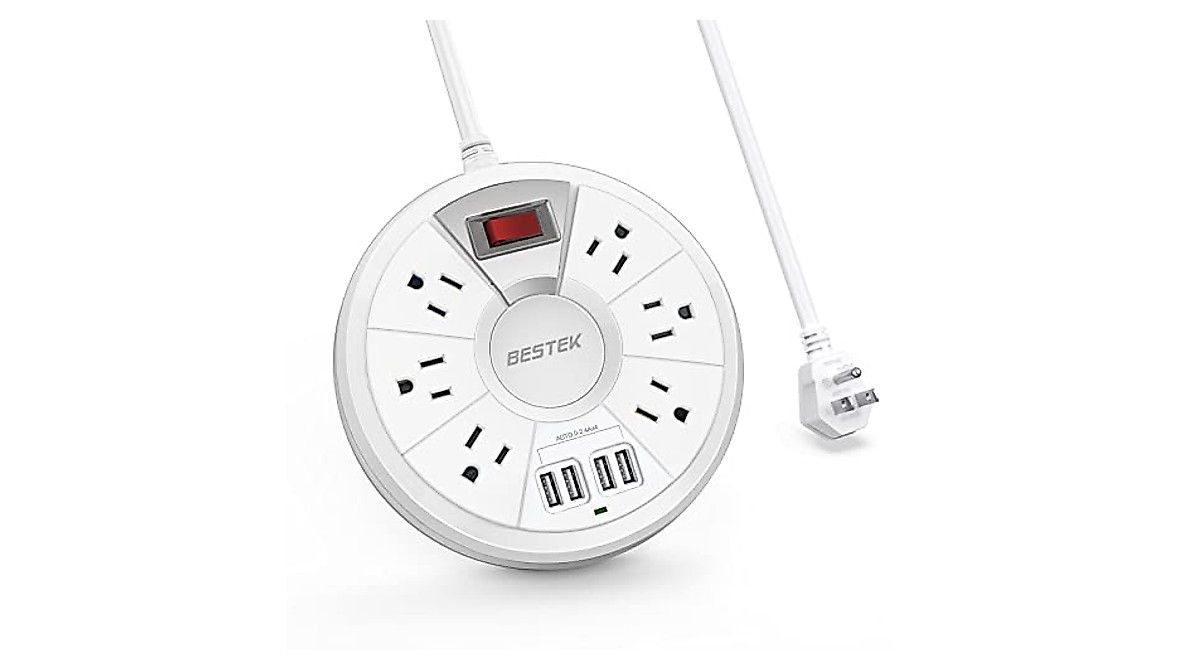 BESTEK Travel Power Strip with USB Ports and Surge Protection