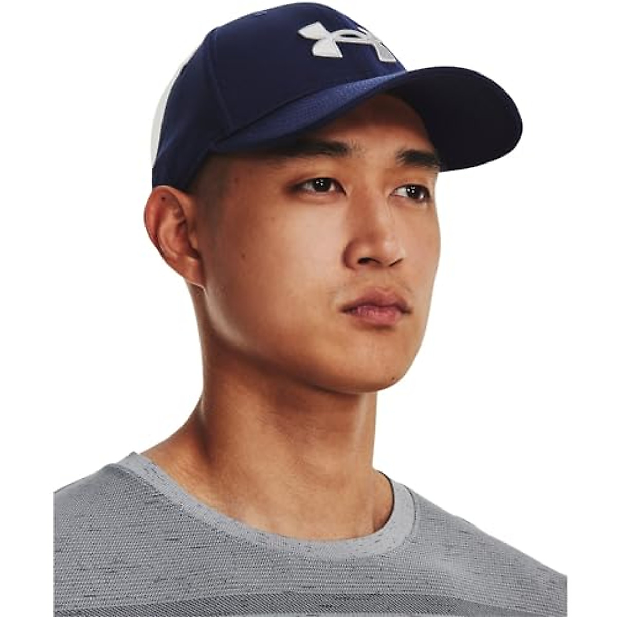 Under Armour Men's Blitzing Cap Adjustable, (410) Midnight Navy / / Mod Gray, One Size Fits Most