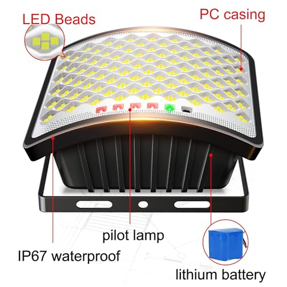 ZXXHNNAIH Solar Street Light IP67 Waterproof Solar Parking Lot Lights, with 16.4ft Cables Street Solar Light,Dusk to Dawn Easy-to-Install for Basketball Court