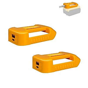 TPDL 2 Pack USB Charger Adapter for Dewalt 20V Battery, Battery Hanger Holder and Adapter 2-in-1, with Type C Fast Charging Port & USB Port (Adapter Only)