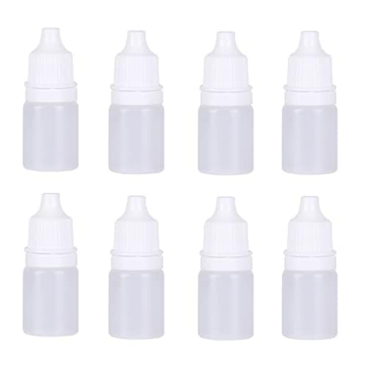 Duehut HLLMX 8 PCS Empty Plastic Squeezable Dropper Bottle Portable Empty Squeezable Dropper Bottle Container with Screw Cap Essential Oil Container 5ML