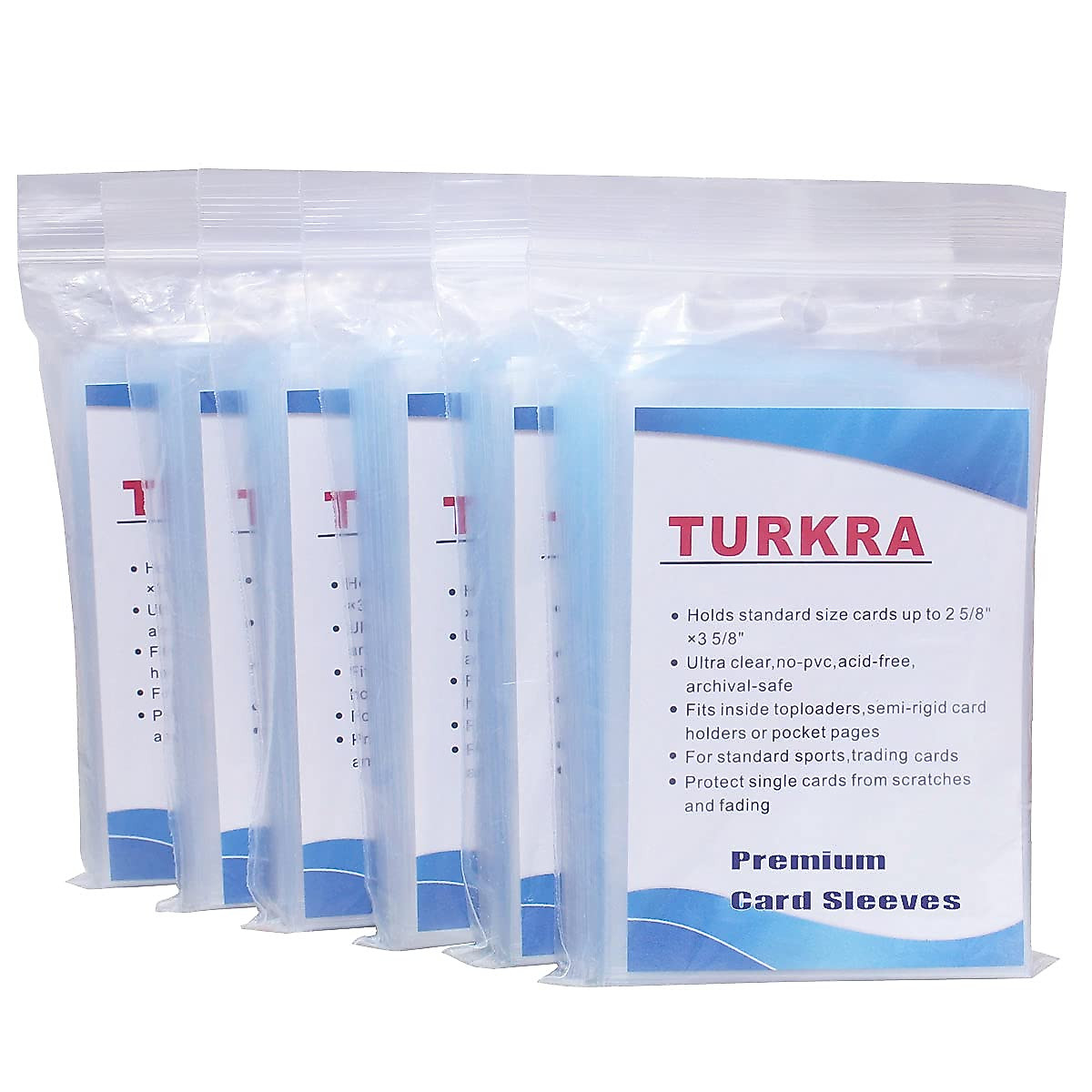 TURKRA 1200 Count Soft Card Sleeves, 2-5/8" X 3-5/8" Card Protectors, Ultra Clear Protective Sleeves for Trading Cards and Sports Cards (1200 Count)