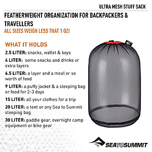 Sea to Summit Ultra-Mesh Stuff Sack, Featherweight Outdoor and Travel Storage, XX-Small / 2.5 Liter